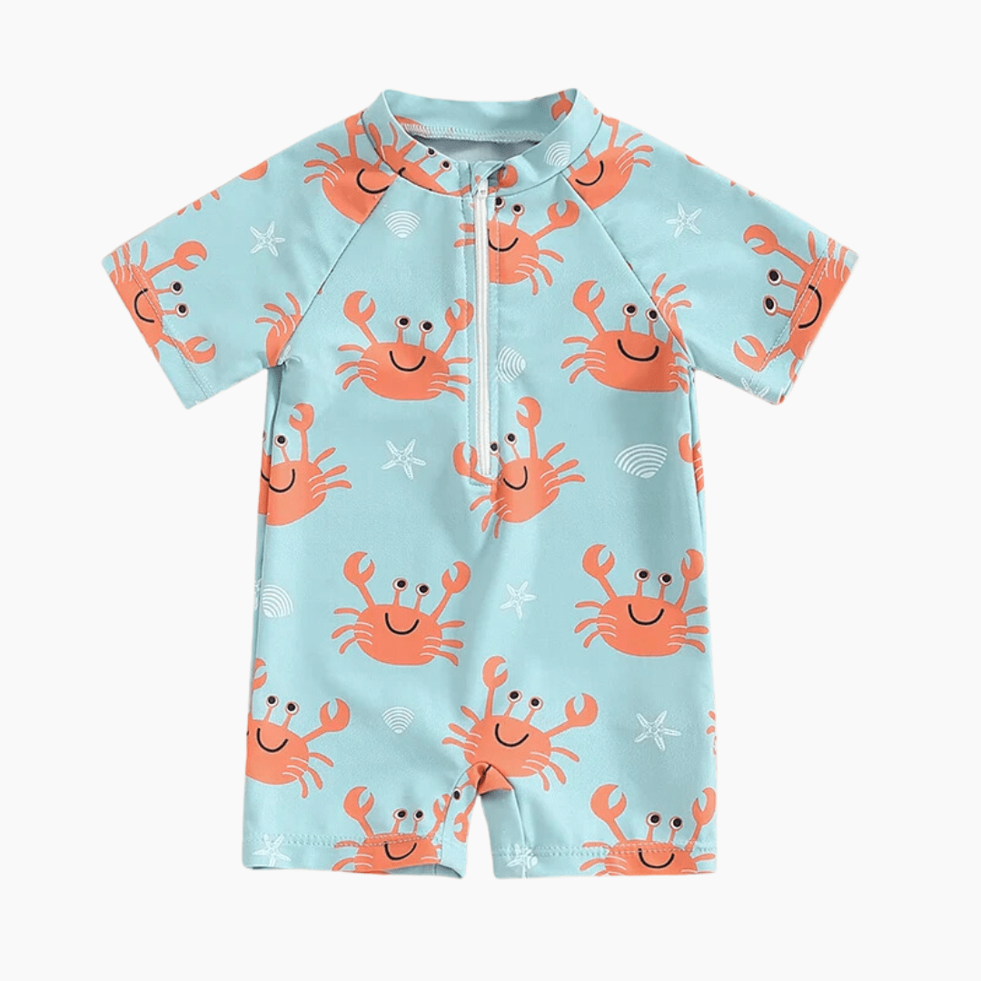 Boy Cartoon Print Rash Guard Swimsuit - Momorii