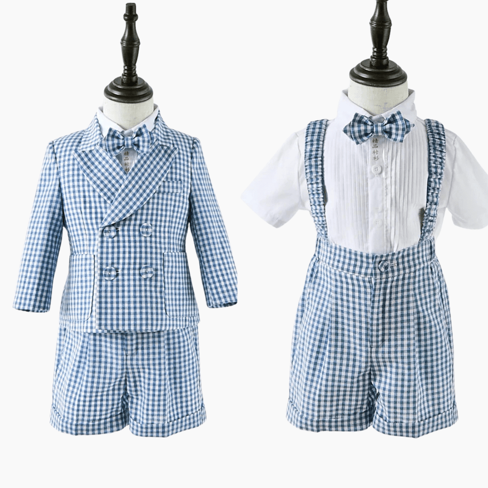 Checkered Formal Outfit with Bow Tie - Momorii