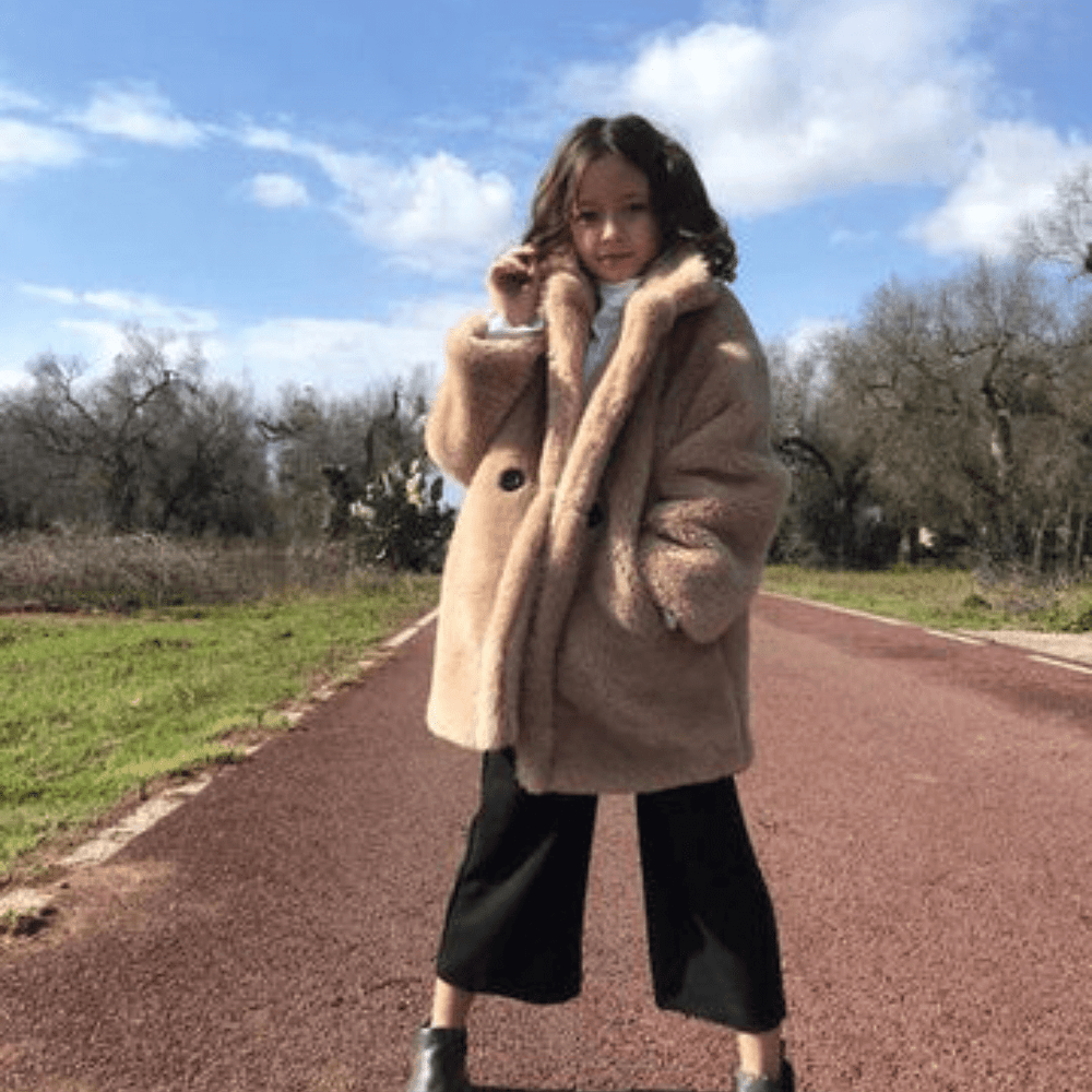 Girls Faux Fur Coat - Momorii