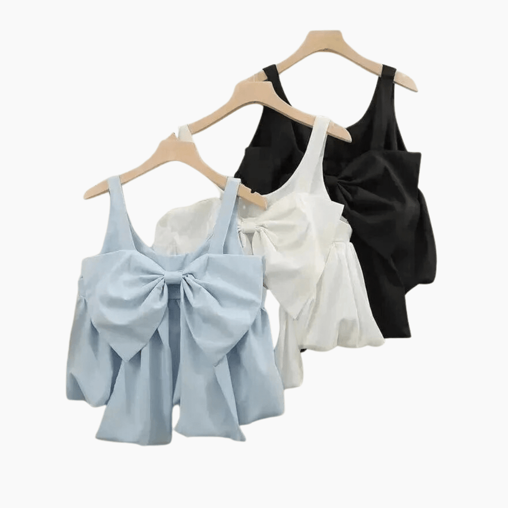 Sleeveless Backless Top with Pleats - Momorii