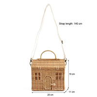House Shape Rattan Shoulder Bag - Momorii